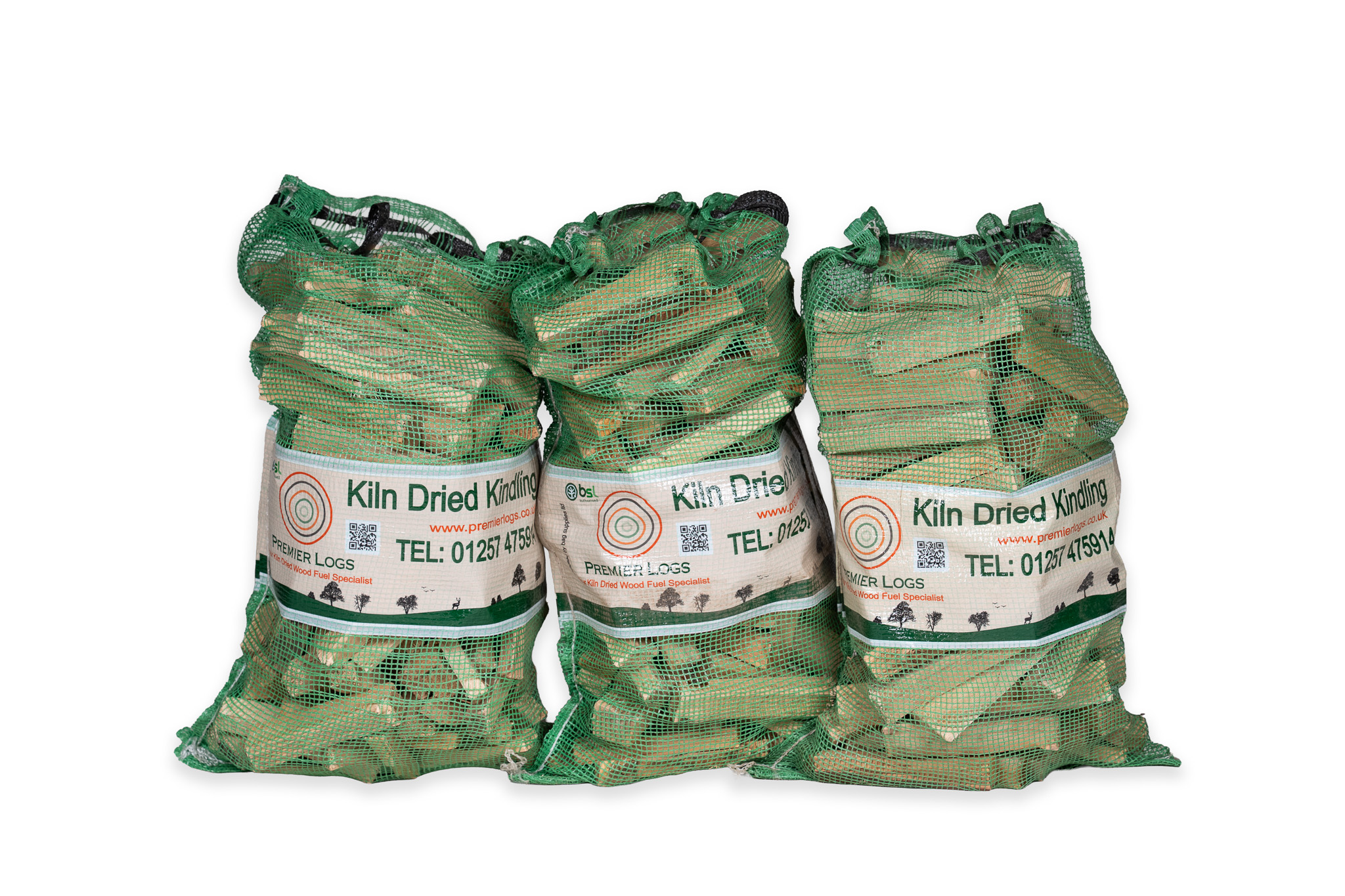 Kiln Dried Softwood Kindling – 3 Nets – Premier Logs